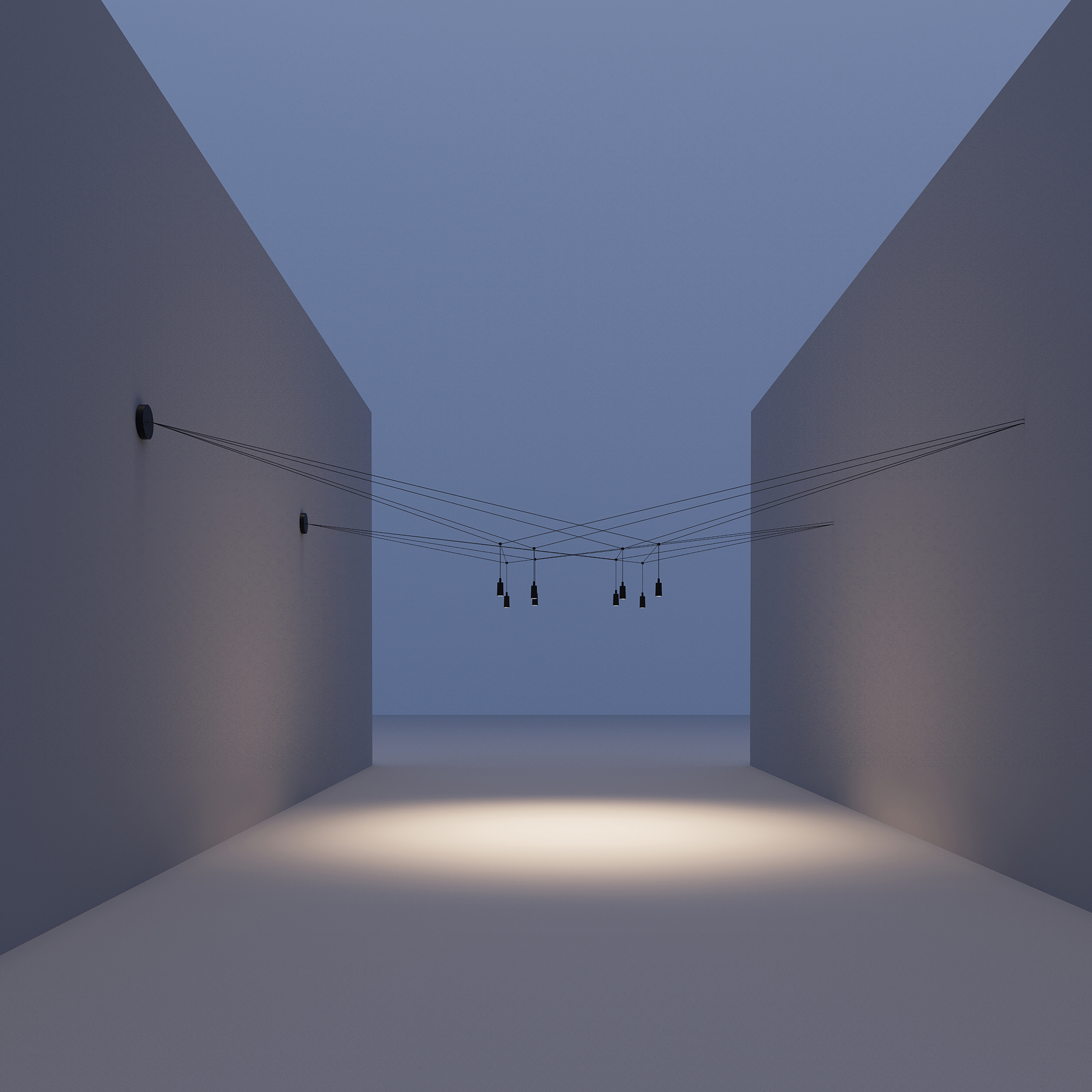 Code S.0958H AIR-LIGHTING 2 power supply points with 2 Roses + Wire tension clamp|Simes S.p.A.